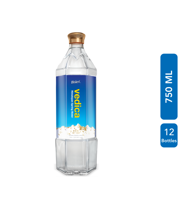 Buy Vedica 750 ml Himalayan Spring Water Glass Bottles Online - Bisleri