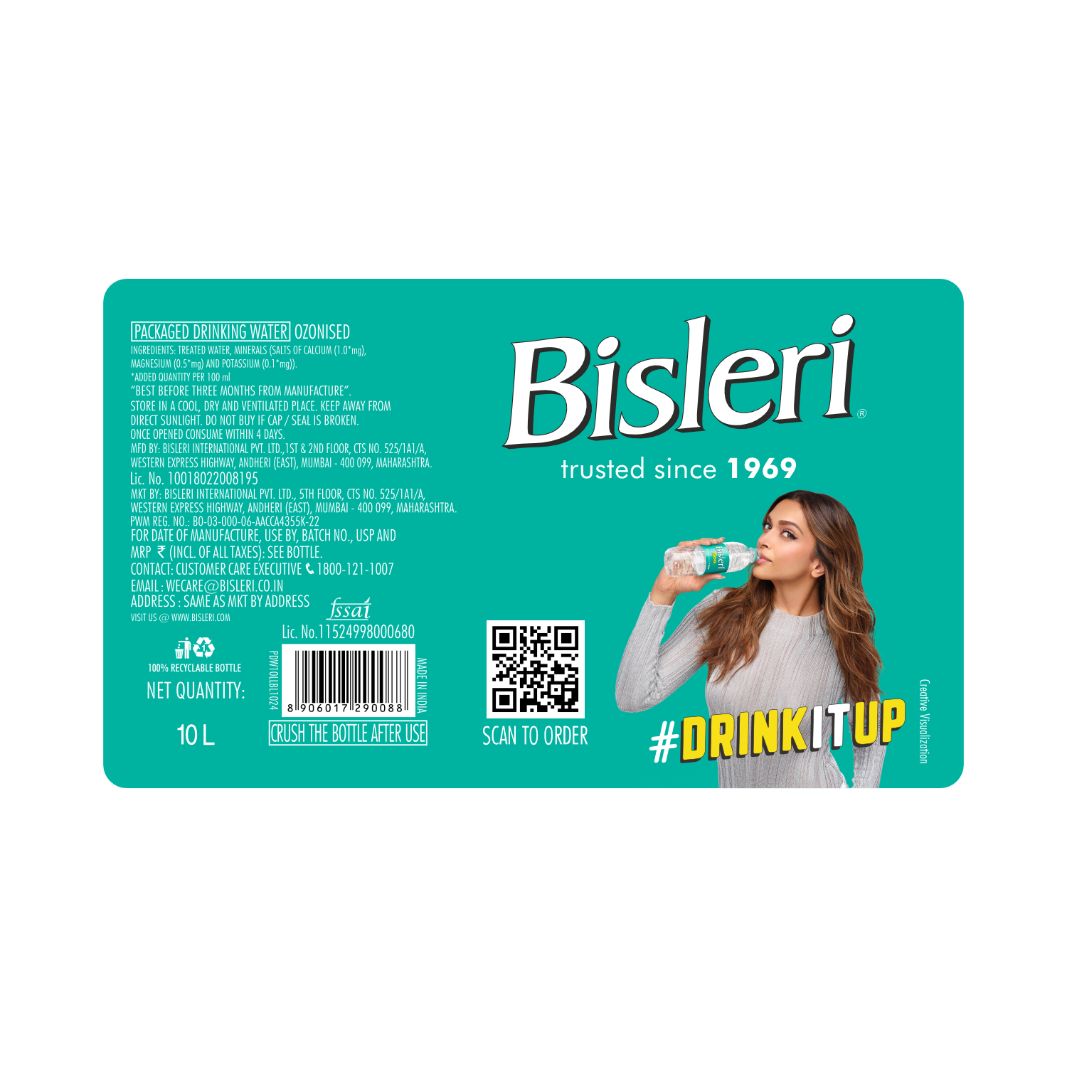 Buy 10 Litre Water Bottles Online at Best Price | 10L Water Jars - Bisleri